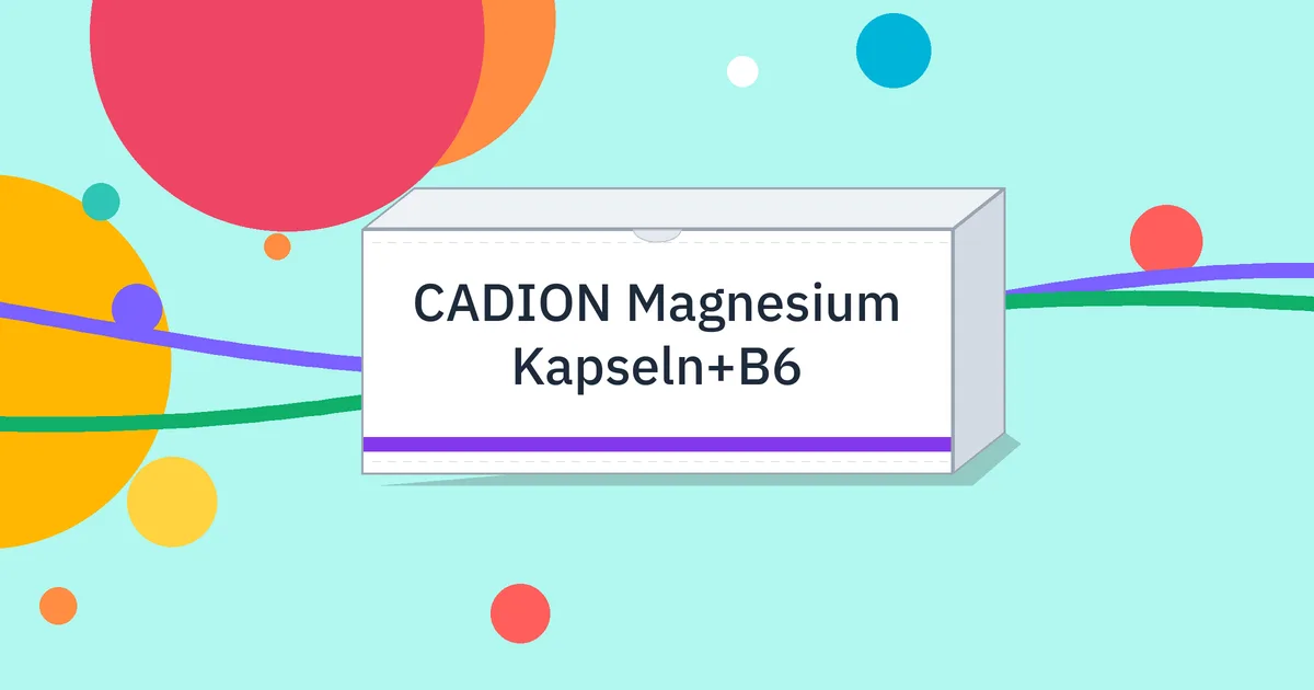 Symbolbild: Packung mit der Aufschrift CADION Magnesium Kapseln+B6 (PZN 04538765) – Verfügbarkeit und Bezug in Apotheken in Frankfurt am Main
