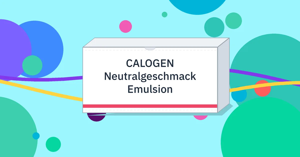 Symbolbild: Packung mit der Aufschrift CALOGEN Neutralgeschmack Emulsion (PZN 20304937) – Verfügbarkeit und Bezug in Apotheken in Frankfurt am Main