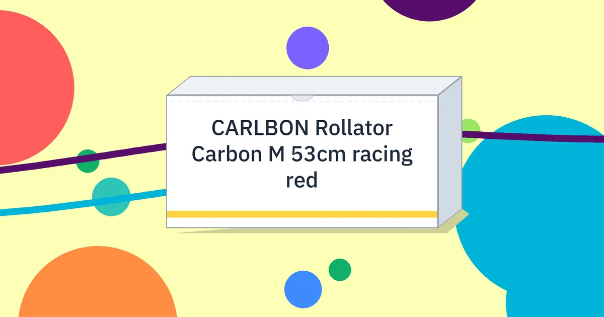 Symbolbild: Packung mit der Aufschrift CARLBON Rollator Carbon M 53cm racing red (PZN 20698675) – Verfügbarkeit und Bezug in Apotheken in Frankfurt am Main