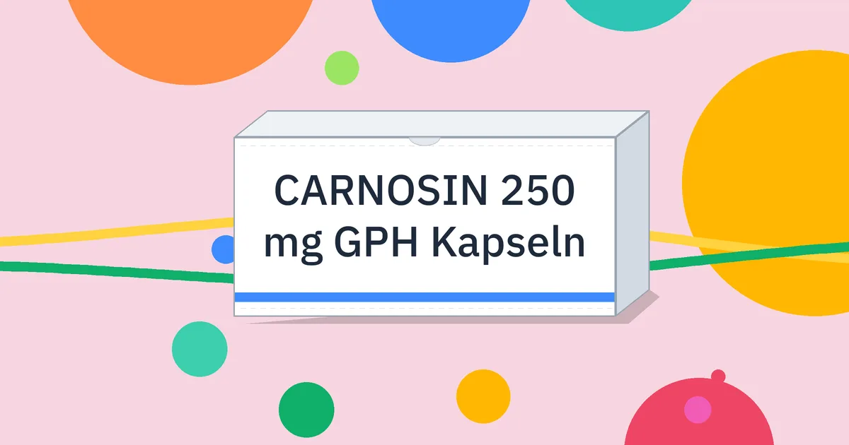 Symbolbild: Packung mit der Aufschrift CARNOSIN 250 mg GPH Kapseln (PZN 00949201) – Verfügbarkeit und Bezug in Apotheken in Frankfurt am Main
