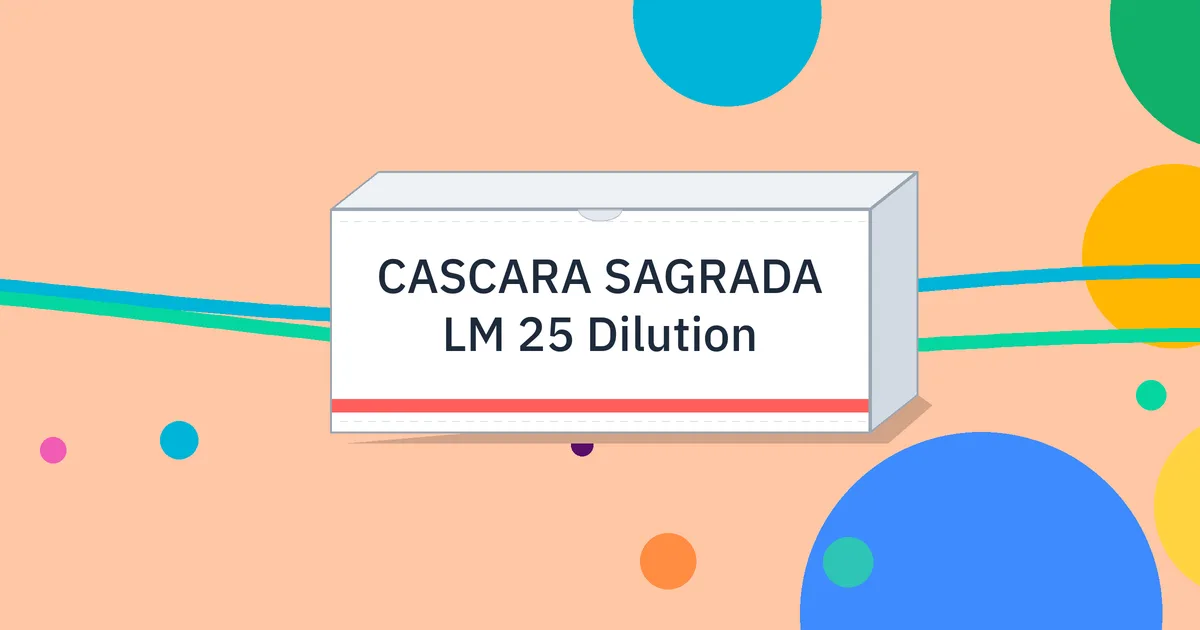 Symbolbild: Packung mit der Aufschrift CASCARA SAGRADA LM 25 Dilution (PZN 13433060) – Verfügbarkeit und Bezug in Apotheken in Frankfurt am Main