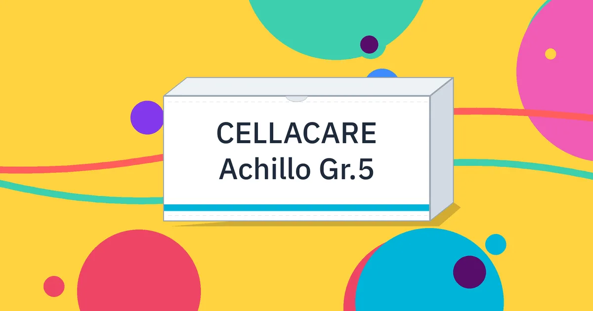 Symbolbild: Packung mit der Aufschrift CELLACARE Achillo Gr.5 (PZN 00853731) – Verfügbarkeit und Bezug in Apotheken in Frankfurt am Main