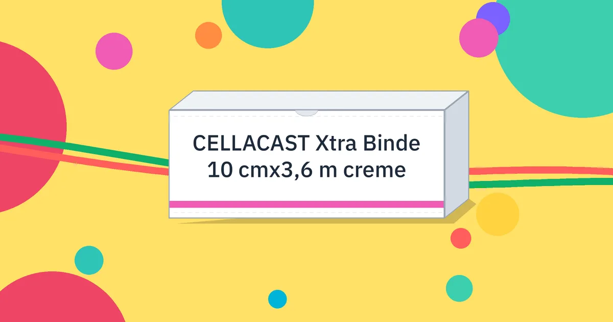 Symbolbild: Packung mit der Aufschrift CELLACAST Xtra Binde 10 cmx3,6 m creme (PZN 14252857) – Verfügbarkeit und Bezug in Apotheken in Frankfurt am Main