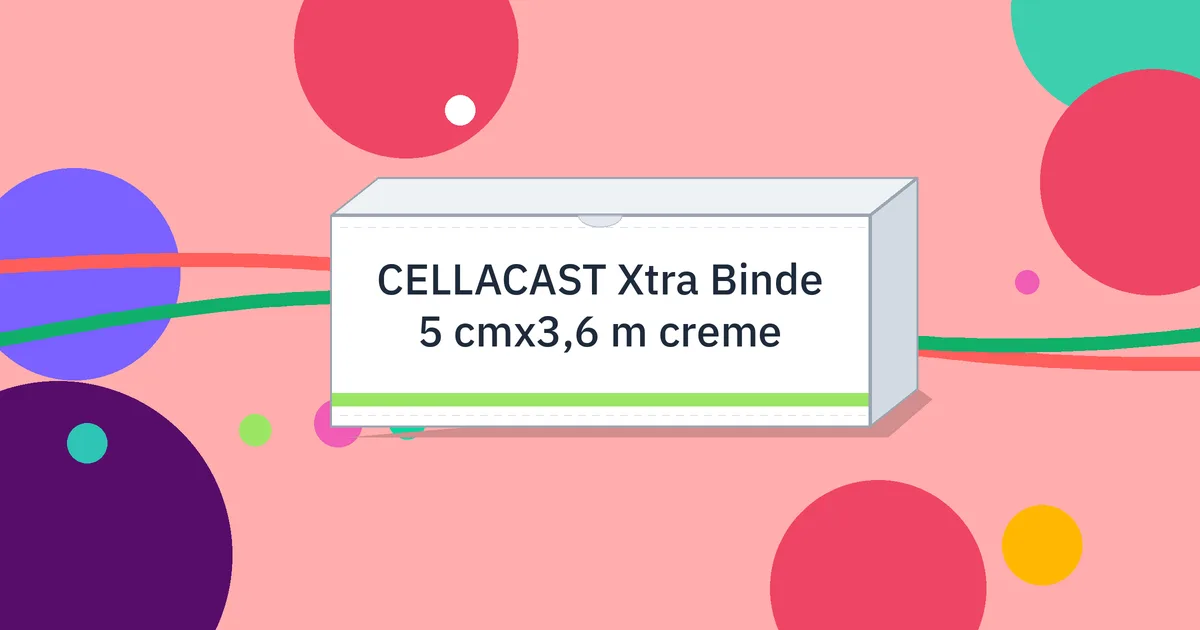 Symbolbild: Packung mit der Aufschrift CELLACAST Xtra Binde 5 cmx3,6 m creme (PZN 11382016) – Verfügbarkeit und Bezug in Apotheken in Frankfurt am Main