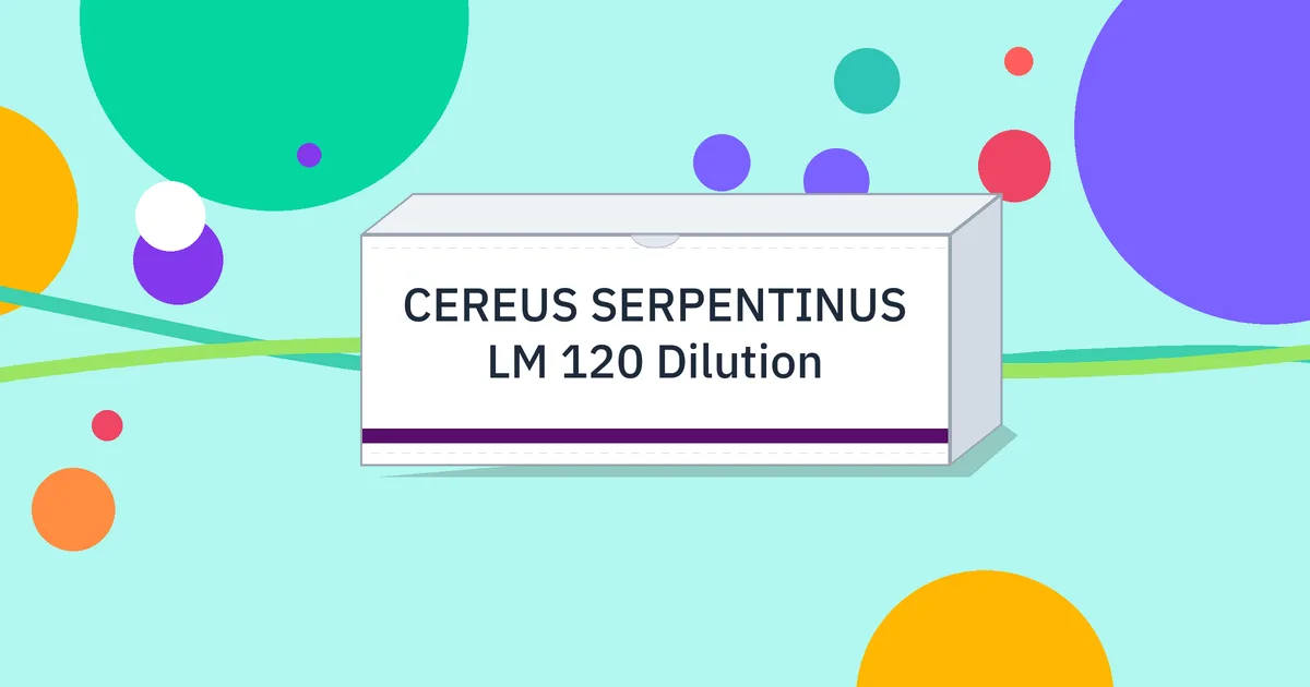 Symbolbild: Packung mit der Aufschrift CEREUS SERPENTINUS LM 120 Dilution (PZN 13437891) – Verfügbarkeit und Bezug in Apotheken in Frankfurt am Main