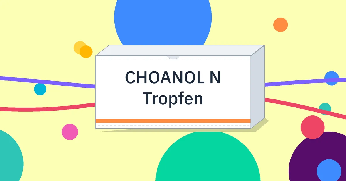 Symbolbild: Packung mit der Aufschrift CHOANOL N Tropfen (PZN 03759702) – Verfügbarkeit und Bezug in Apotheken in Frankfurt am Main