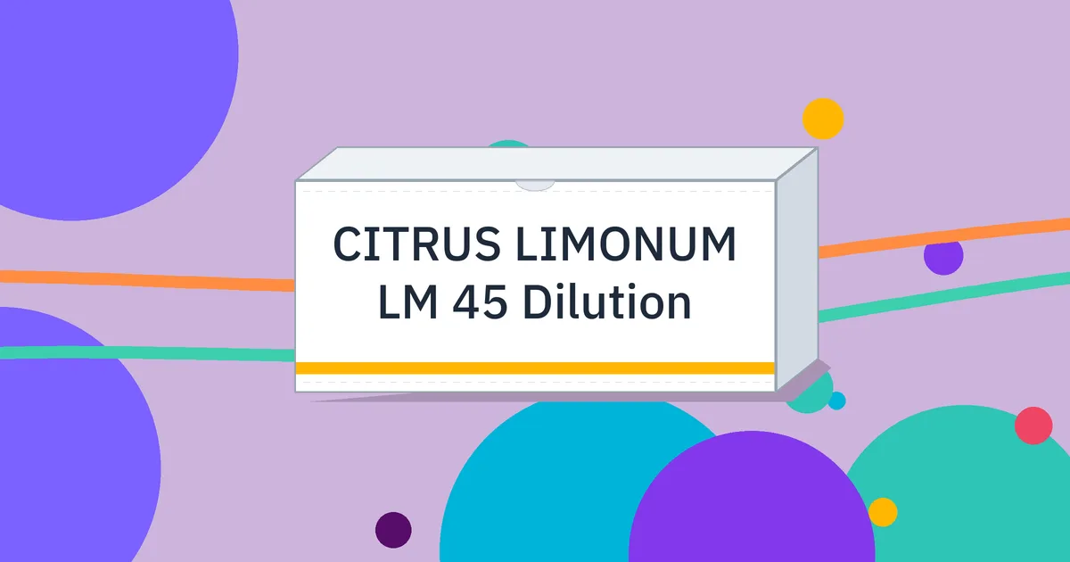 Symbolbild: Packung mit der Aufschrift CITRUS LIMONUM LM 45 Dilution (PZN 13447139) – Verfügbarkeit und Bezug in Apotheken in Frankfurt am Main