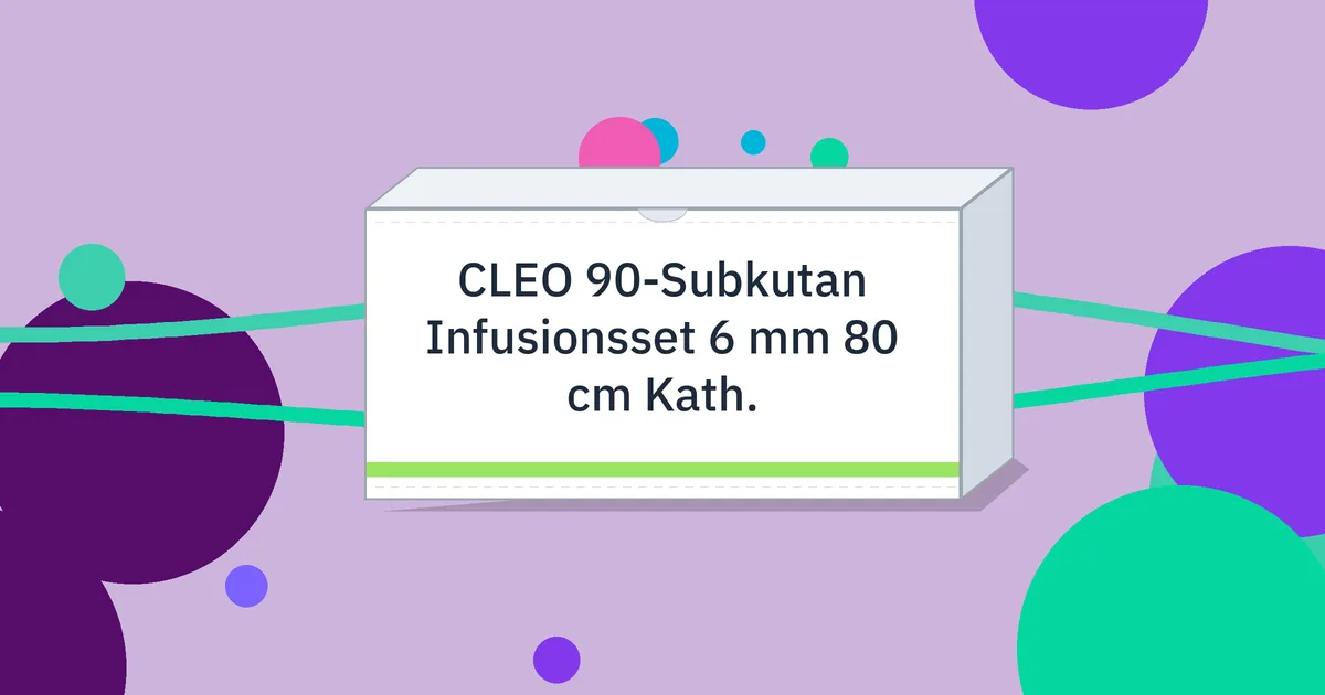 Symbolbild: Packung mit der Aufschrift CLEO 90-Subkutan Infusionsset 6 mm 80 cm Kath. (PZN 11018954) – Verfügbarkeit und Bezug in Apotheken in Frankfurt am Main
