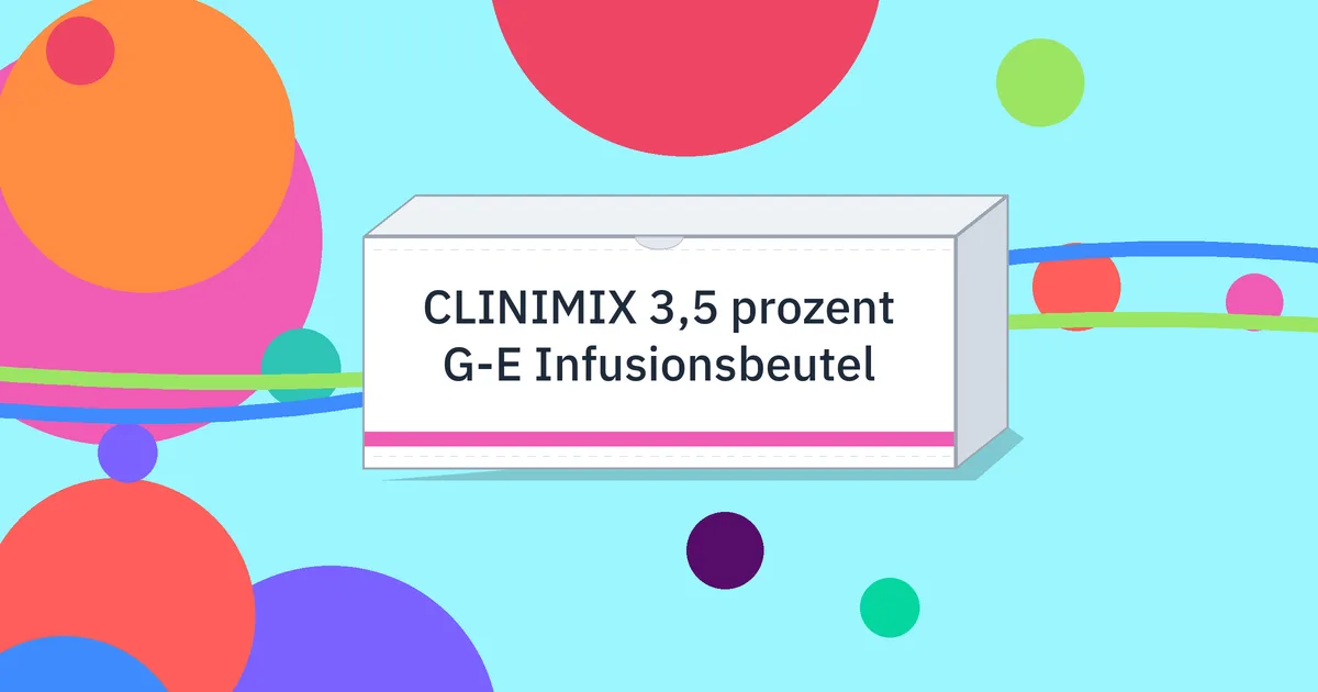 Symbolbild: Packung mit der Aufschrift CLINIMIX 3,5 prozent G-E Infusionsbeutel (PZN 07517580) – Verfügbarkeit und Bezug in Apotheken in Frankfurt am Main
