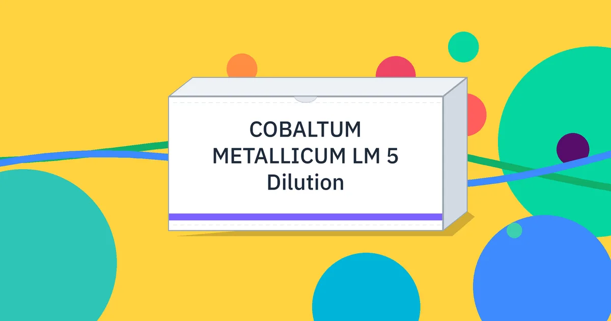 Symbolbild: Packung mit der Aufschrift COBALTUM METALLICUM LM 5 Dilution (PZN 12823020) – Verfügbarkeit und Bezug in Apotheken in Frankfurt am Main