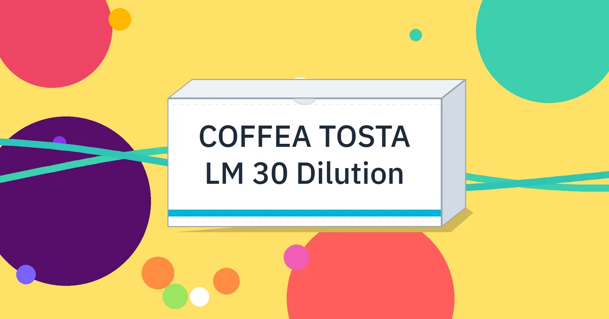 Symbolbild: Packung mit der Aufschrift COFFEA TOSTA LM 30 Dilution (PZN 12831539) – Verfügbarkeit und Bezug in Apotheken in Frankfurt am Main