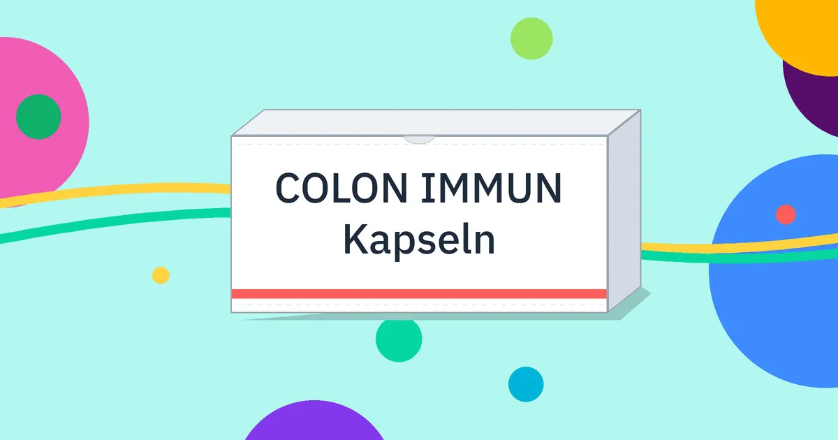 Symbolbild: Packung mit der Aufschrift COLON IMMUN Kapseln (PZN 12511912) – Verfügbarkeit und Bezug in Apotheken in Frankfurt am Main