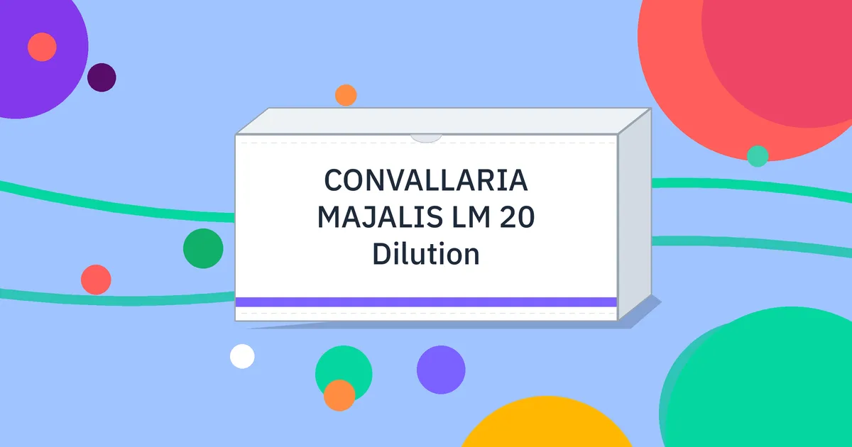 Symbolbild: Packung mit der Aufschrift CONVALLARIA MAJALIS LM 20 Dilution (PZN 12833604) – Verfügbarkeit und Bezug in Apotheken in Frankfurt am Main