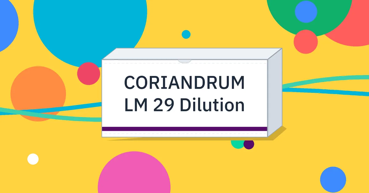 Symbolbild: Packung mit der Aufschrift CORIANDRUM LM 29 Dilution (PZN 12834650) – Verfügbarkeit und Bezug in Apotheken in Frankfurt am Main