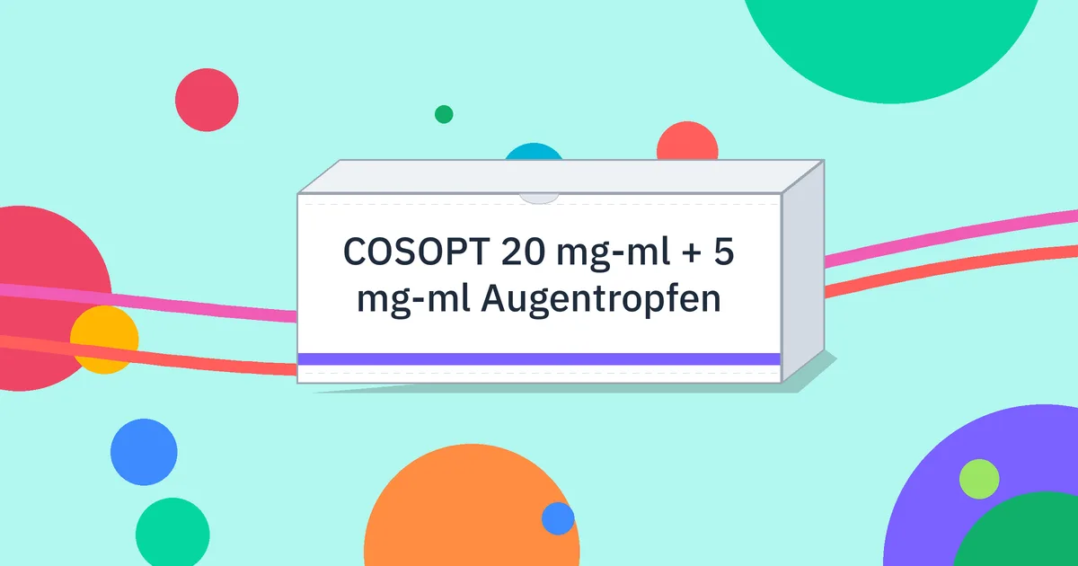 Symbolbild: Packung mit der Aufschrift COSOPT 20 mg-ml + 5 mg-ml Augentropfen (PZN 11557390) – Verfügbarkeit und Bezug in Apotheken in Frankfurt am Main