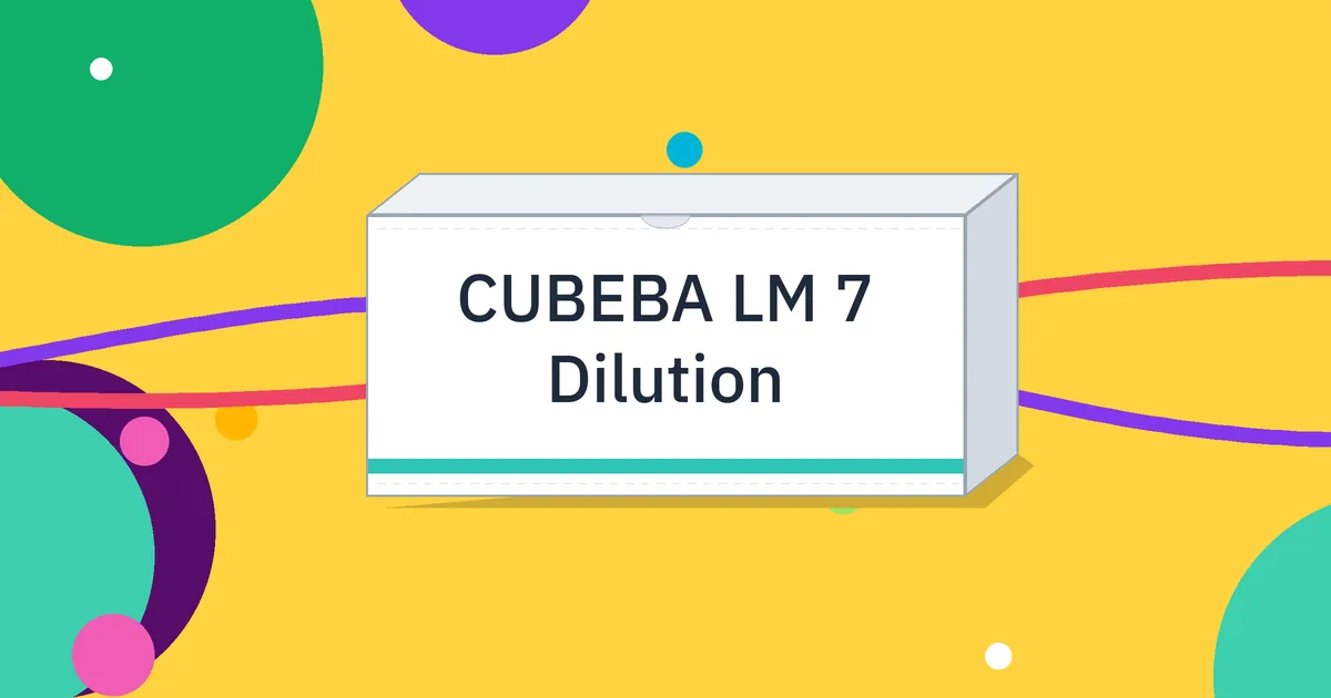 Symbolbild: Packung mit der Aufschrift CUBEBA LM 7 Dilution (PZN 13456718) – Verfügbarkeit und Bezug in Apotheken in Frankfurt am Main