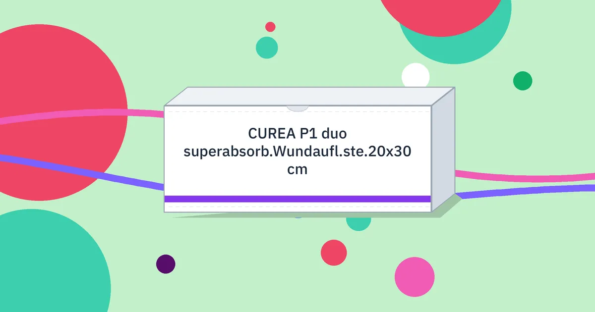 Symbolbild: Packung mit der Aufschrift CUREA P1 duo superabsorb.Wundaufl.ste.20x30 cm (PZN 10402490) – Verfügbarkeit und Bezug in Apotheken in Frankfurt am Main