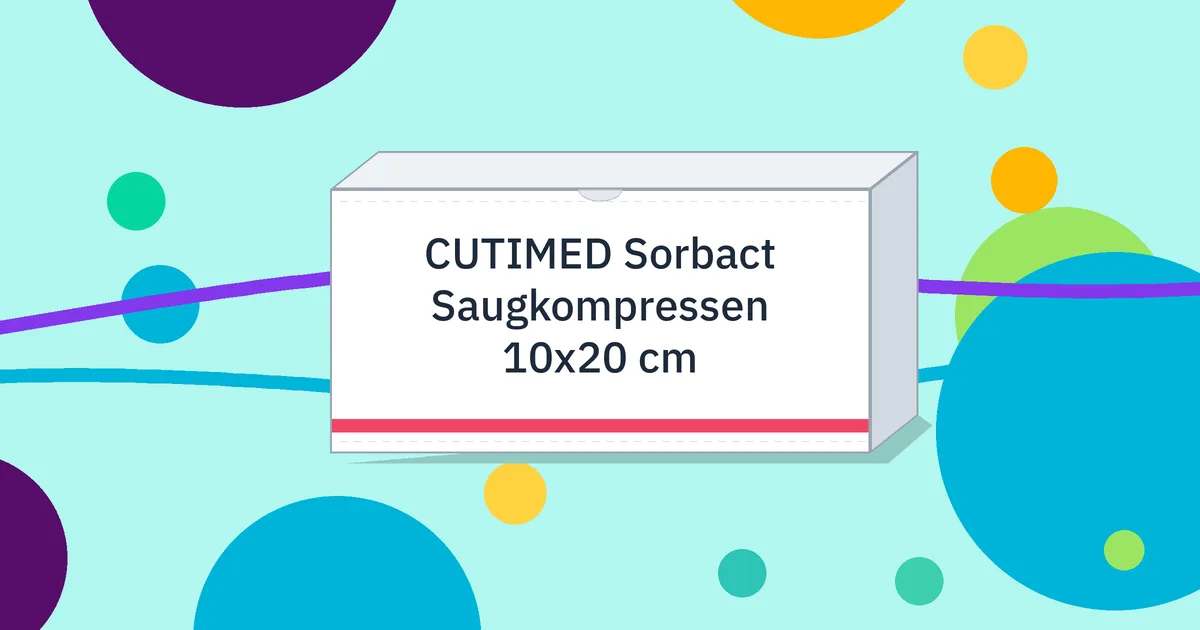 Symbolbild: Packung mit der Aufschrift CUTIMED Sorbact Saugkompressen 10x20 cm (PZN 16082715) – Verfügbarkeit und Bezug in Apotheken in Frankfurt am Main