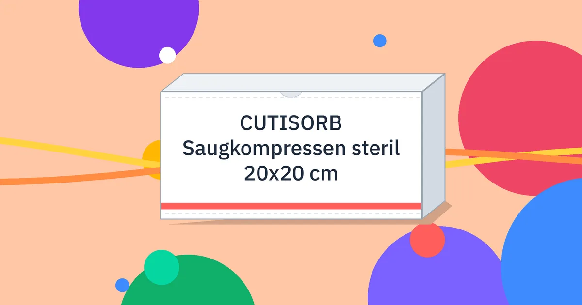 Symbolbild: Packung mit der Aufschrift CUTISORB Saugkompressen steril 20x20 cm (PZN 05490210) – Verfügbarkeit und Bezug in Apotheken in Frankfurt am Main