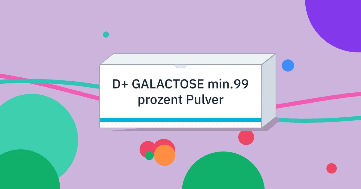 Symbolbild: Packung mit der Aufschrift D+ GALACTOSE min.99 prozent Pulver (PZN 15780920) – Verfügbarkeit und Bezug in Apotheken in Frankfurt am Main
