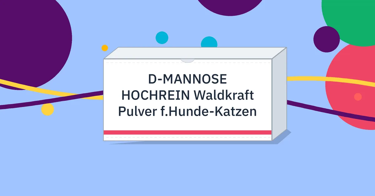 Symbolbild: Packung mit der Aufschrift D-MANNOSE HOCHREIN Waldkraft Pulver f.Hunde-Katzen (PZN 20637366) – Verfügbarkeit und Bezug in Apotheken in Frankfurt am Main