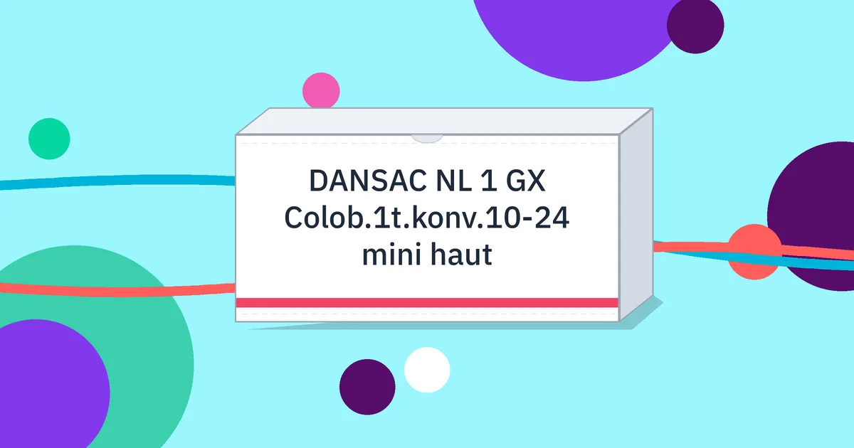 Symbolbild: Packung mit der Aufschrift DANSAC NL 1 GX Colob.1t.konv.10-24 mini haut (PZN 09427504) – Verfügbarkeit und Bezug in Apotheken in Frankfurt am Main