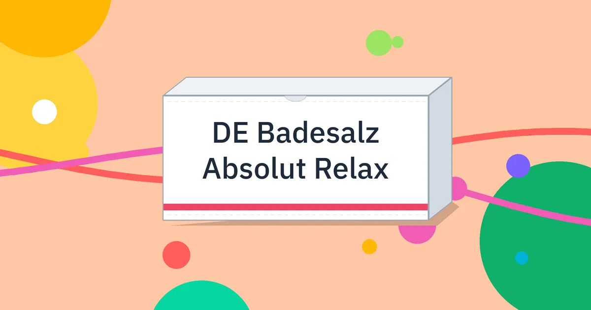 Symbolbild: Packung mit der Aufschrift DE Badesalz Absolut Relax (PZN 18767363) – Verfügbarkeit und Bezug in Apotheken in Frankfurt am Main