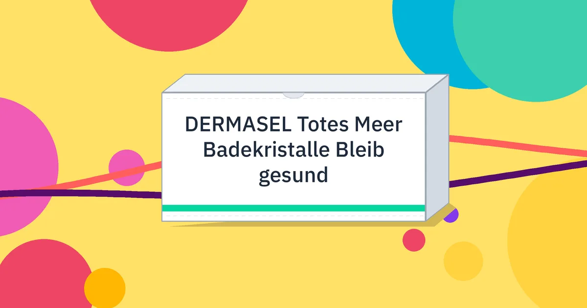 Symbolbild: Packung mit der Aufschrift DERMASEL Totes Meer Badekristalle Bleib gesund (PZN 17896029) – Verfügbarkeit und Bezug in Apotheken in Frankfurt am Main
