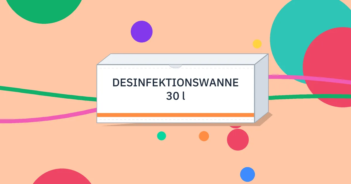 Symbolbild: Packung mit der Aufschrift DESINFEKTIONSWANNE 30 l (PZN 03655351) – Verfügbarkeit und Bezug in Apotheken in Frankfurt am Main