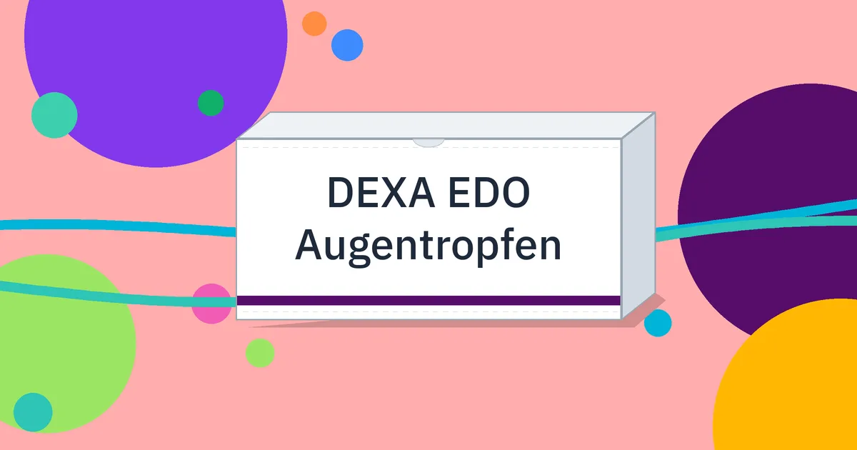 Symbolbild: Packung mit der Aufschrift DEXA EDO Augentropfen (PZN 00258891) – Verfügbarkeit und Bezug in Apotheken in Frankfurt am Main