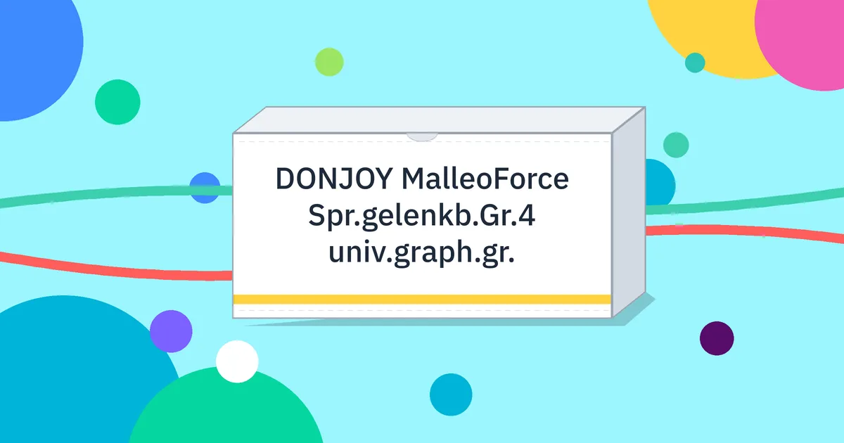 Symbolbild: Packung mit der Aufschrift DONJOY MalleoForce Spr.gelenkb.Gr.4 univ.graph.gr. (PZN 18668649) – Verfügbarkeit und Bezug in Apotheken in Frankfurt am Main