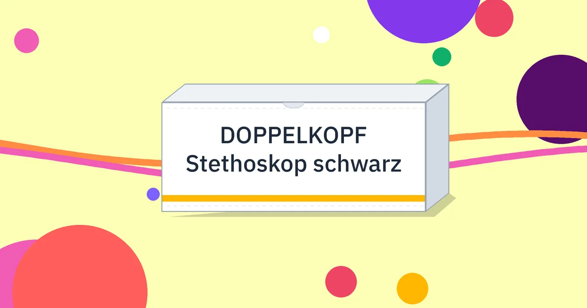 Symbolbild: Packung mit der Aufschrift DOPPELKOPF Stethoskop schwarz (PZN 00925548) – Verfügbarkeit und Bezug in Apotheken in Frankfurt am Main
