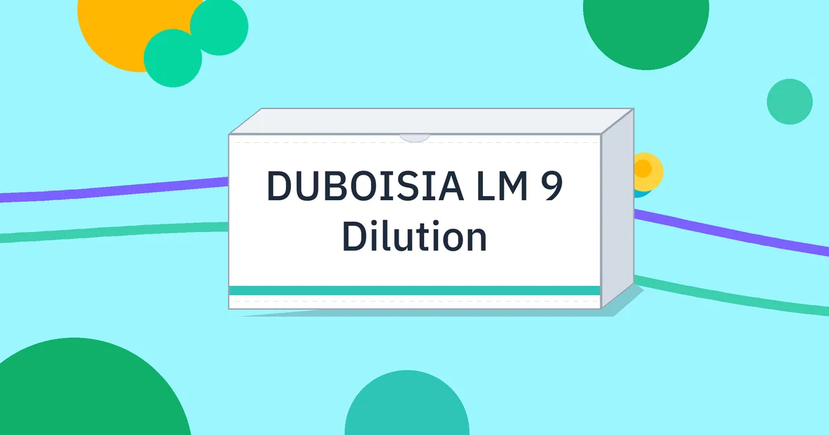 Symbolbild: Packung mit der Aufschrift DUBOISIA LM 9 Dilution (PZN 13466970) – Verfügbarkeit und Bezug in Apotheken in Frankfurt am Main