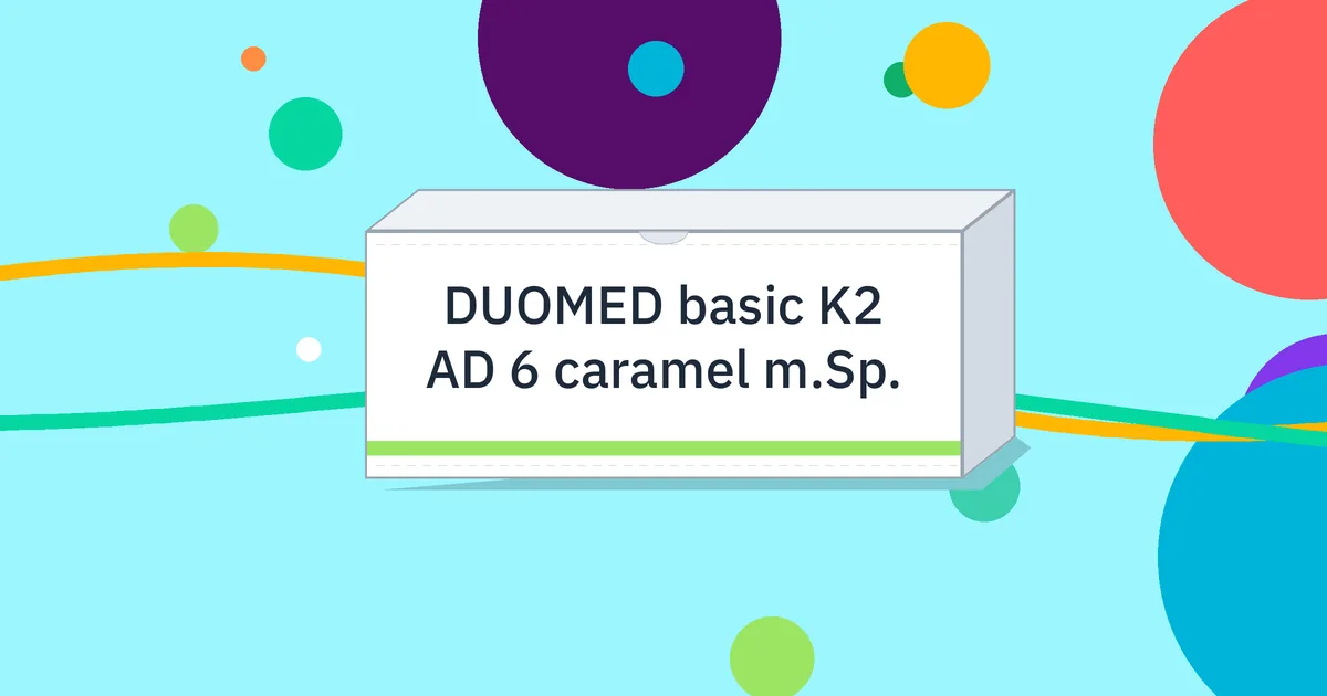 Symbolbild: Packung mit der Aufschrift DUOMED basic K2 AD 6 caramel m.Sp. (PZN 20906748) – Verfügbarkeit und Bezug in Apotheken in Frankfurt am Main