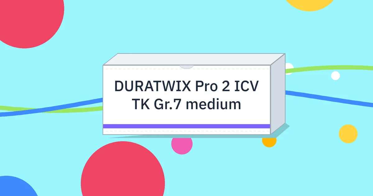 Symbolbild: Packung mit der Aufschrift DURATWIX Pro 2 ICV TK Gr.7 medium (PZN 19346089) – Verfügbarkeit und Bezug in Apotheken in Frankfurt am Main