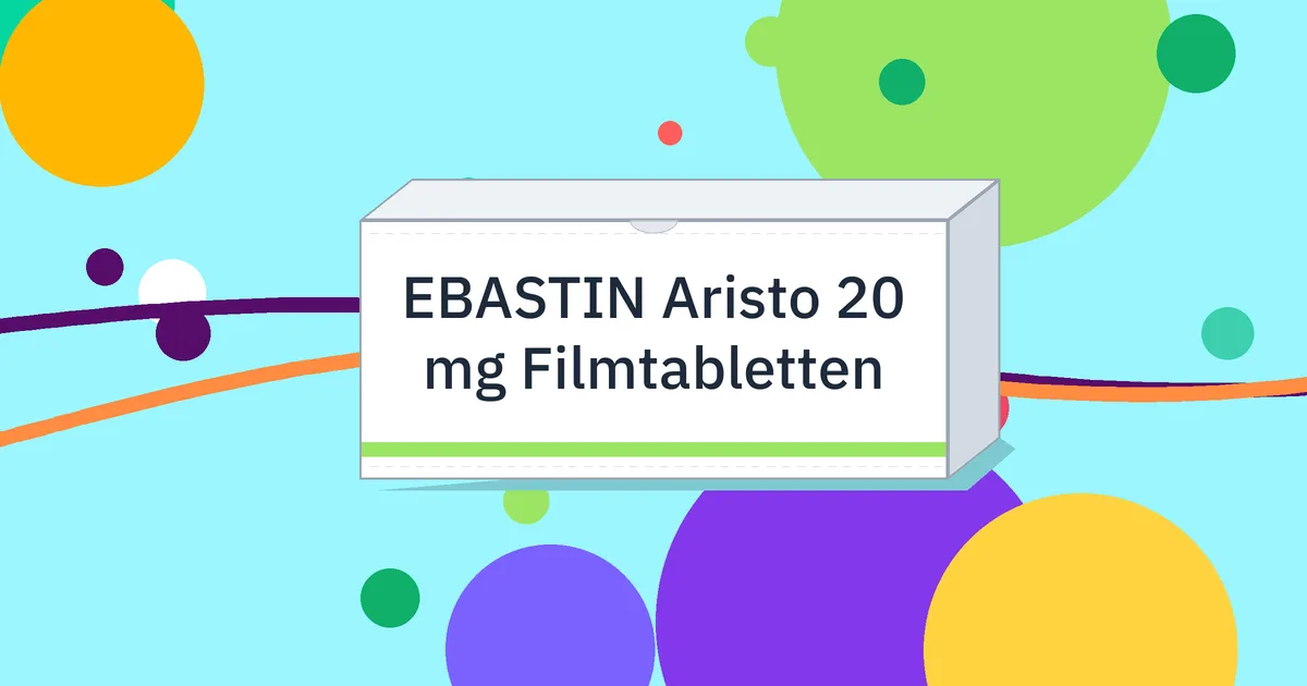 Symbolbild: Packung mit der Aufschrift EBASTIN Aristo 20 mg Filmtabletten (PZN 05746649) – Verfügbarkeit und Bezug in Apotheken in Frankfurt am Main