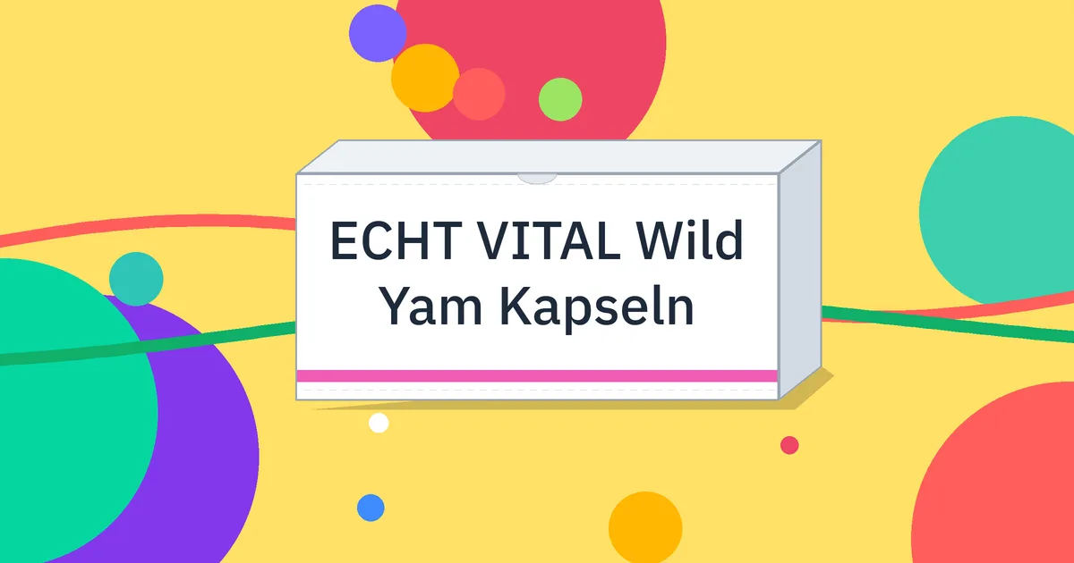 Symbolbild: Packung mit der Aufschrift ECHT VITAL Wild Yam Kapseln (PZN 16759951) – Verfügbarkeit und Bezug in Apotheken in Frankfurt am Main