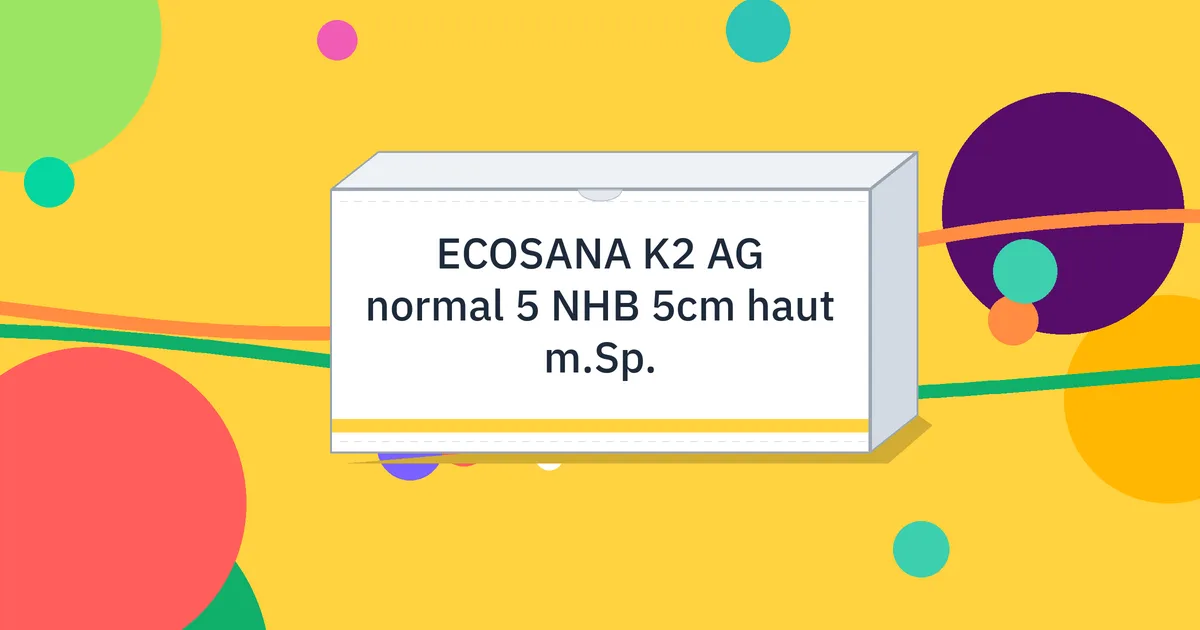 Symbolbild: Packung mit der Aufschrift ECOSANA K2 AG normal 5 NHB 5cm haut m.Sp. (PZN 01470191) – Verfügbarkeit und Bezug in Apotheken in Frankfurt am Main