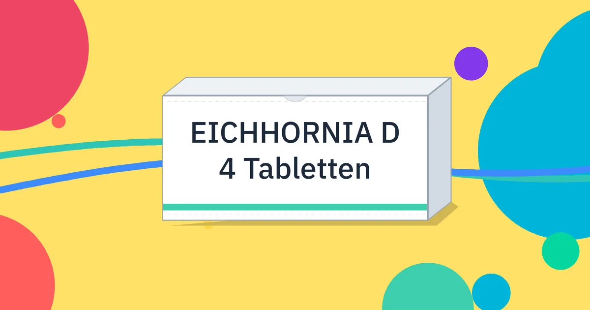 Symbolbild: Packung mit der Aufschrift EICHHORNIA D 4 Tabletten (PZN 17903338) – Verfügbarkeit und Bezug in Apotheken in Frankfurt am Main