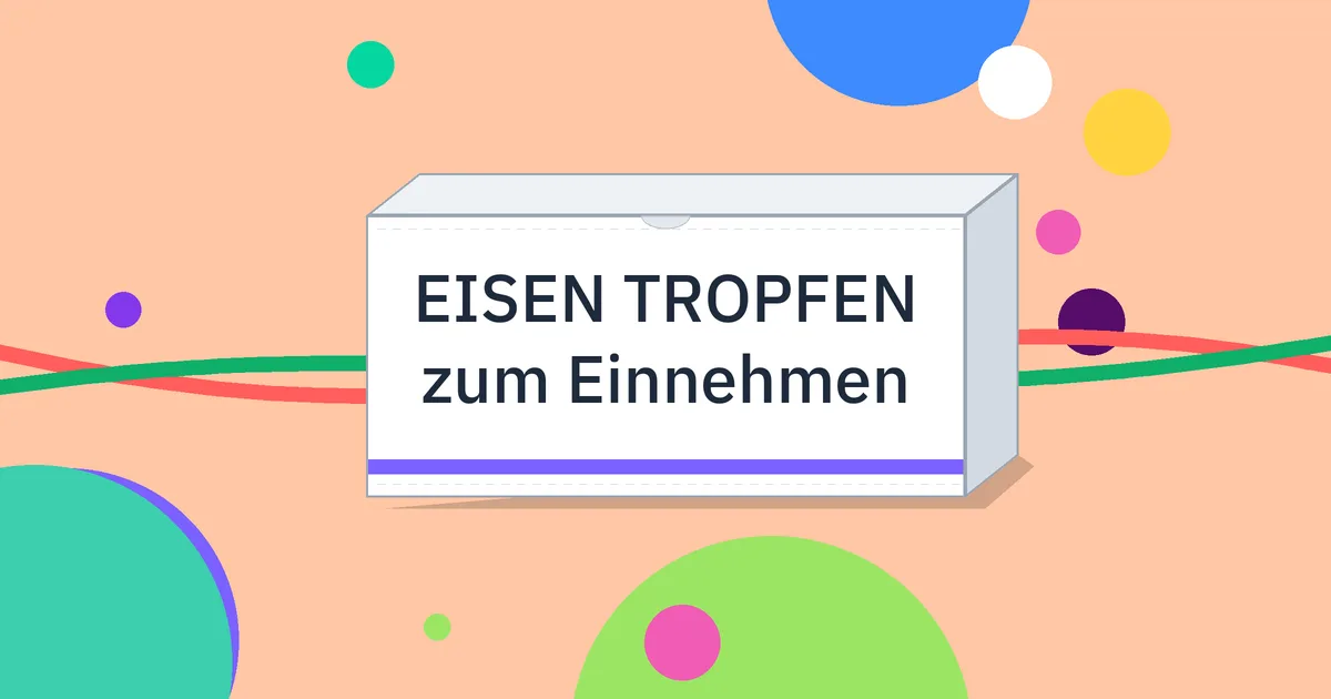 Symbolbild: Packung mit der Aufschrift EISEN TROPFEN zum Einnehmen (PZN 20372235) – Verfügbarkeit und Bezug in Apotheken in Frankfurt am Main