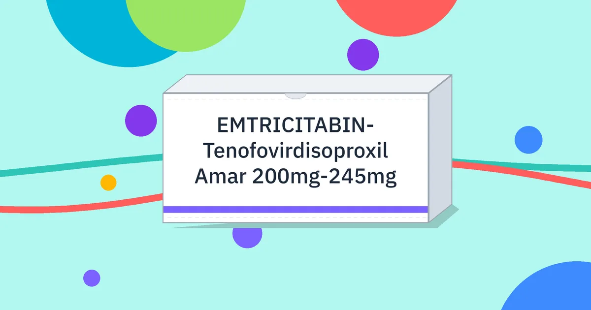 Symbolbild: Packung mit der Aufschrift EMTRICITABIN-Tenofovirdisoproxil Amar 200mg-245mg (PZN 16385404) – Verfügbarkeit und Bezug in Apotheken in Frankfurt am Main