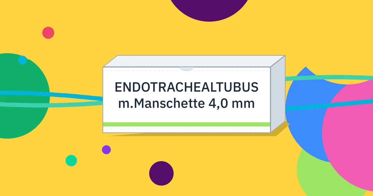 Symbolbild: Packung mit der Aufschrift ENDOTRACHEALTUBUS m.Manschette 4,0 mm (PZN 08887043) – Verfügbarkeit und Bezug in Apotheken in Frankfurt am Main
