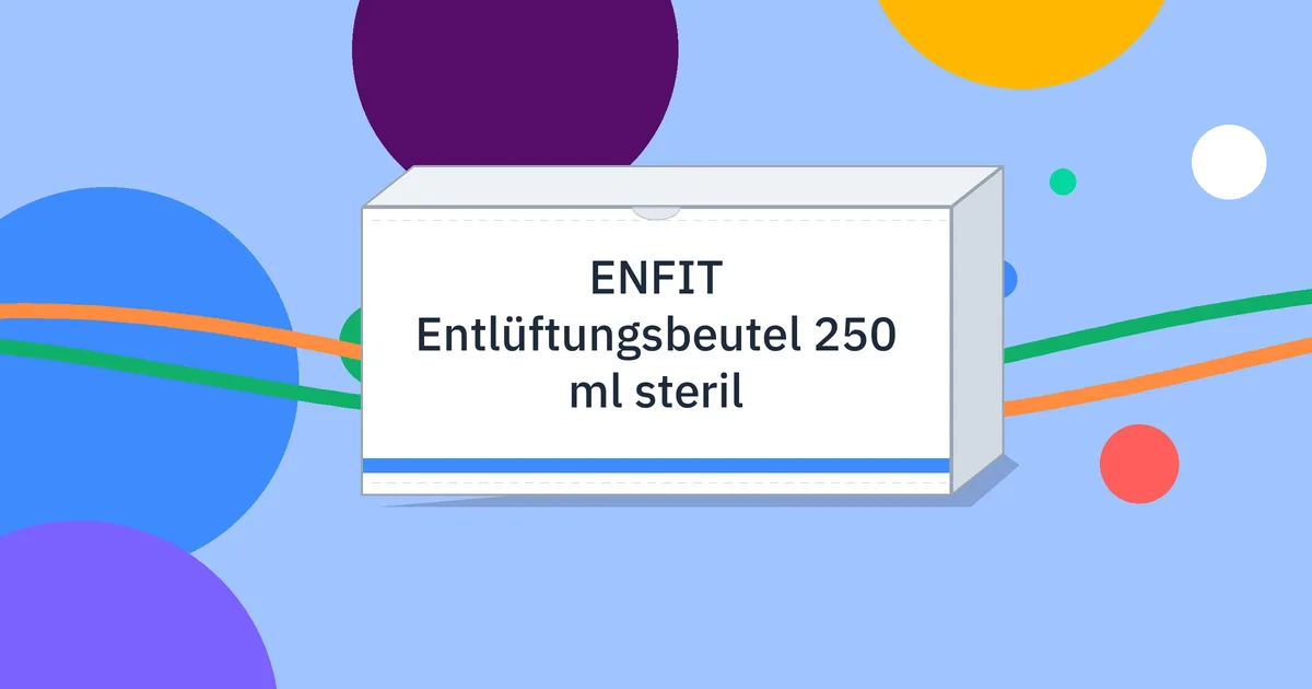 Symbolbild: Packung mit der Aufschrift ENFIT Entlüftungsbeutel 250 ml steril (PZN 17872566) – Verfügbarkeit und Bezug in Apotheken in Frankfurt am Main
