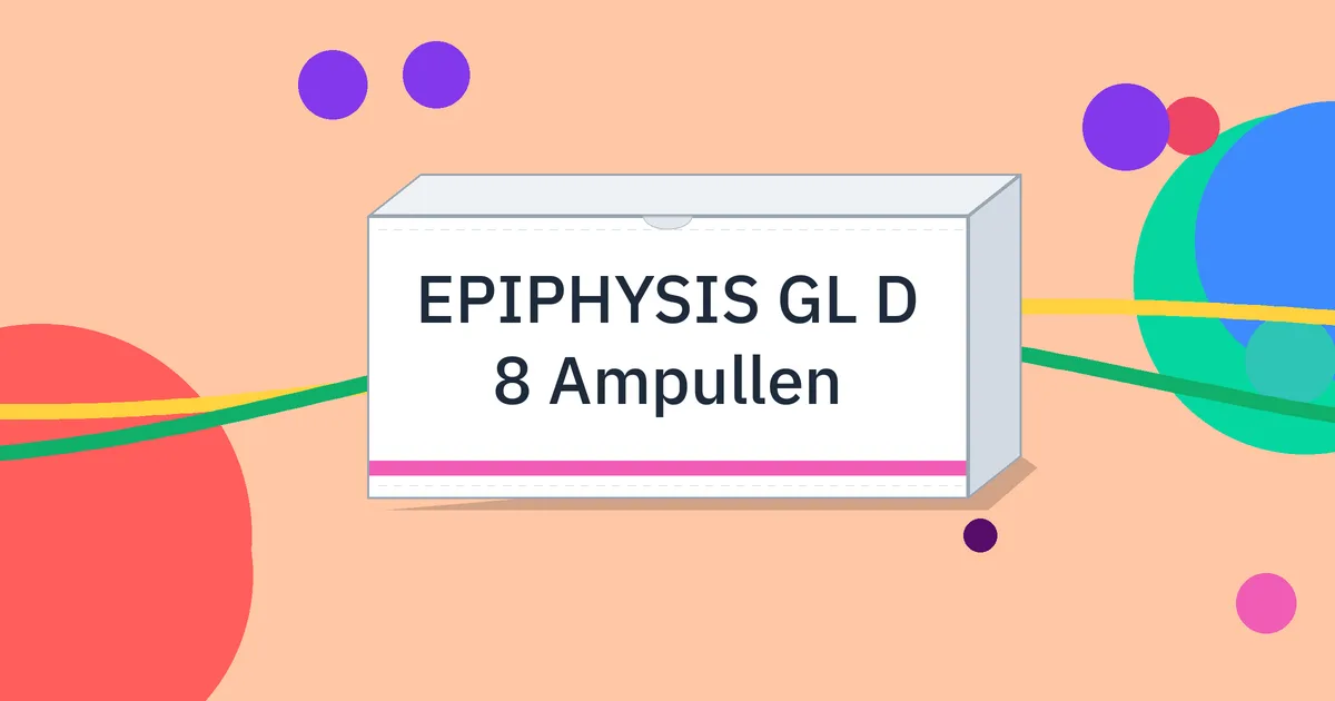 Symbolbild: Packung mit der Aufschrift EPIPHYSIS GL D 8 Ampullen (PZN 03357381) – Verfügbarkeit und Bezug in Apotheken in Frankfurt am Main