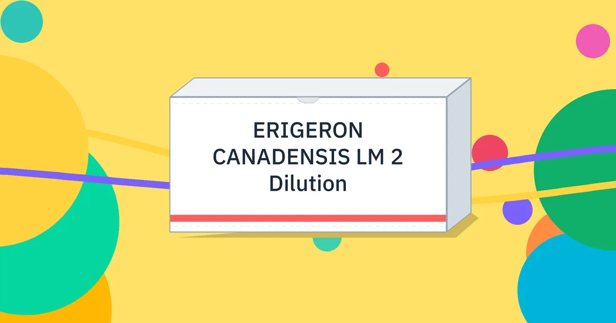 Symbolbild: Packung mit der Aufschrift ERIGERON CANADENSIS LM 2 Dilution (PZN 13478016) – Verfügbarkeit und Bezug in Apotheken in Frankfurt am Main