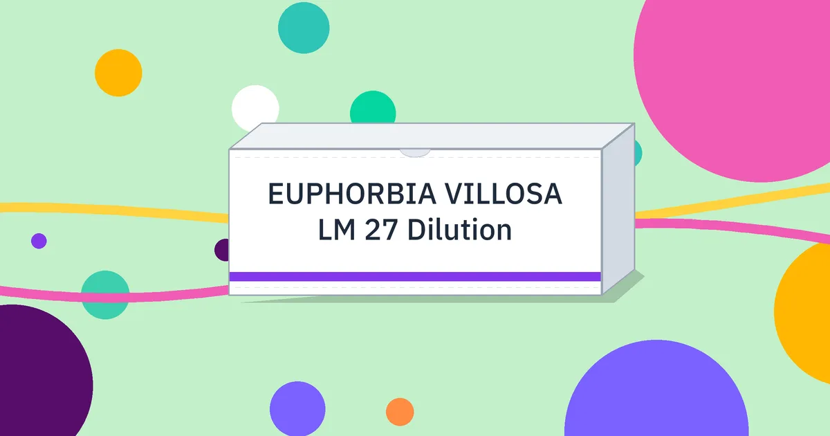 Symbolbild: Packung mit der Aufschrift EUPHORBIA VILLOSA LM 27 Dilution (PZN 13482911) – Verfügbarkeit und Bezug in Apotheken in Frankfurt am Main