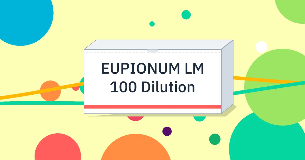 Symbolbild: Packung mit der Aufschrift EUPIONUM LM 100 Dilution (PZN 13483980) – Verfügbarkeit und Bezug in Apotheken in Frankfurt am Main