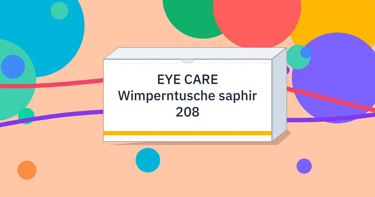 Symbolbild: Packung mit der Aufschrift EYE CARE Wimperntusche saphir 208 (PZN 07658197) – Verfügbarkeit und Bezug in Apotheken in Frankfurt am Main