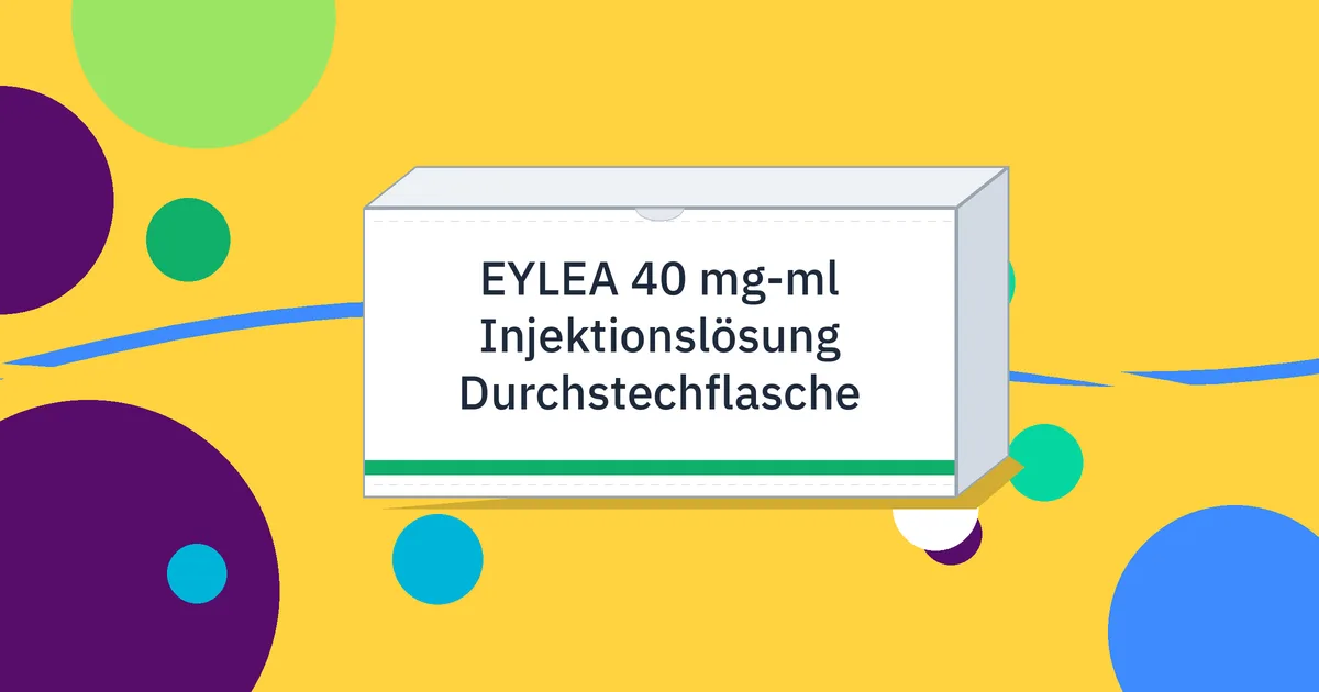 Symbolbild: Packung mit der Aufschrift EYLEA 40 mg-ml Injektionslösung Durchstechflasche (PZN 11725002) – Verfügbarkeit und Bezug in Apotheken in Frankfurt am Main