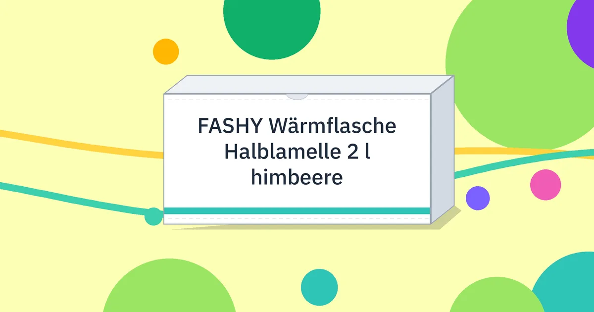 Symbolbild: Packung mit der Aufschrift FASHY Wärmflasche Halblamelle 2 l himbeere (PZN 20351598) – Verfügbarkeit und Bezug in Apotheken in Frankfurt am Main